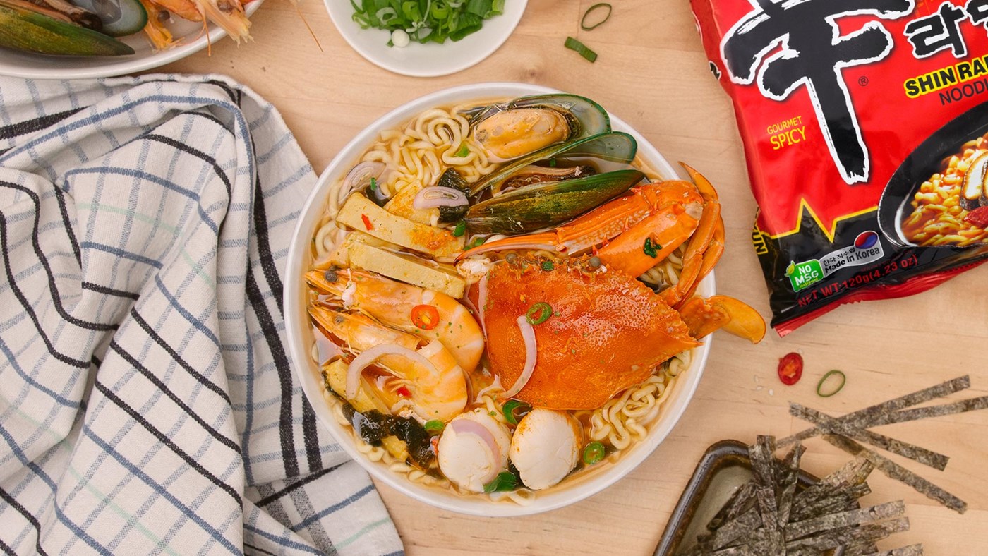 Seafood Ramyun by Morgan McGlone - The wheel of Shin - Nongshim